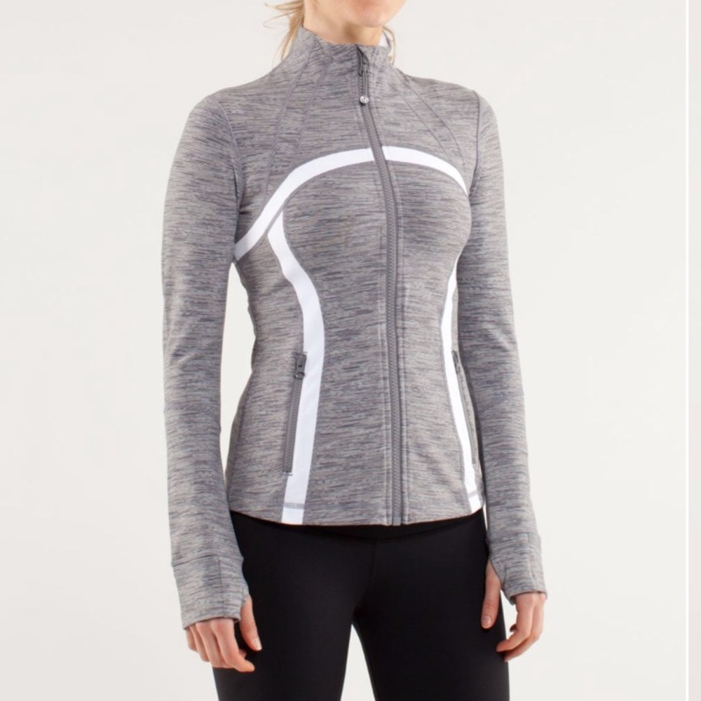 Lululemon Gray Define Jacket Wee Stripe Grey White - Gem